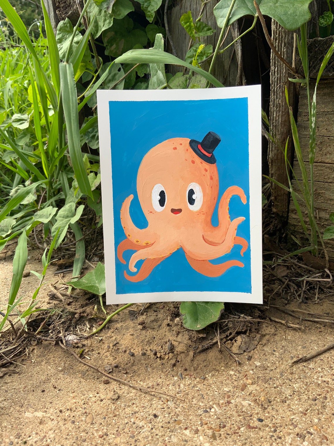 Octopus in a Top Hat (original Painting) - Etsy