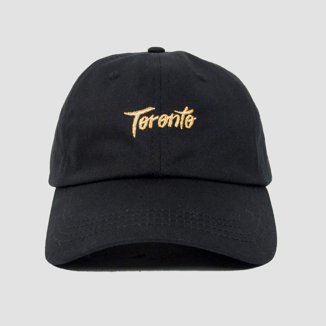 Toronto Adjustable Ball Cap - Black and Gold - Etsy
