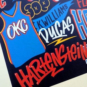 OKC Thunder 2025 Collage Poster | Thunder Art, Oklahoma City Thunder ...