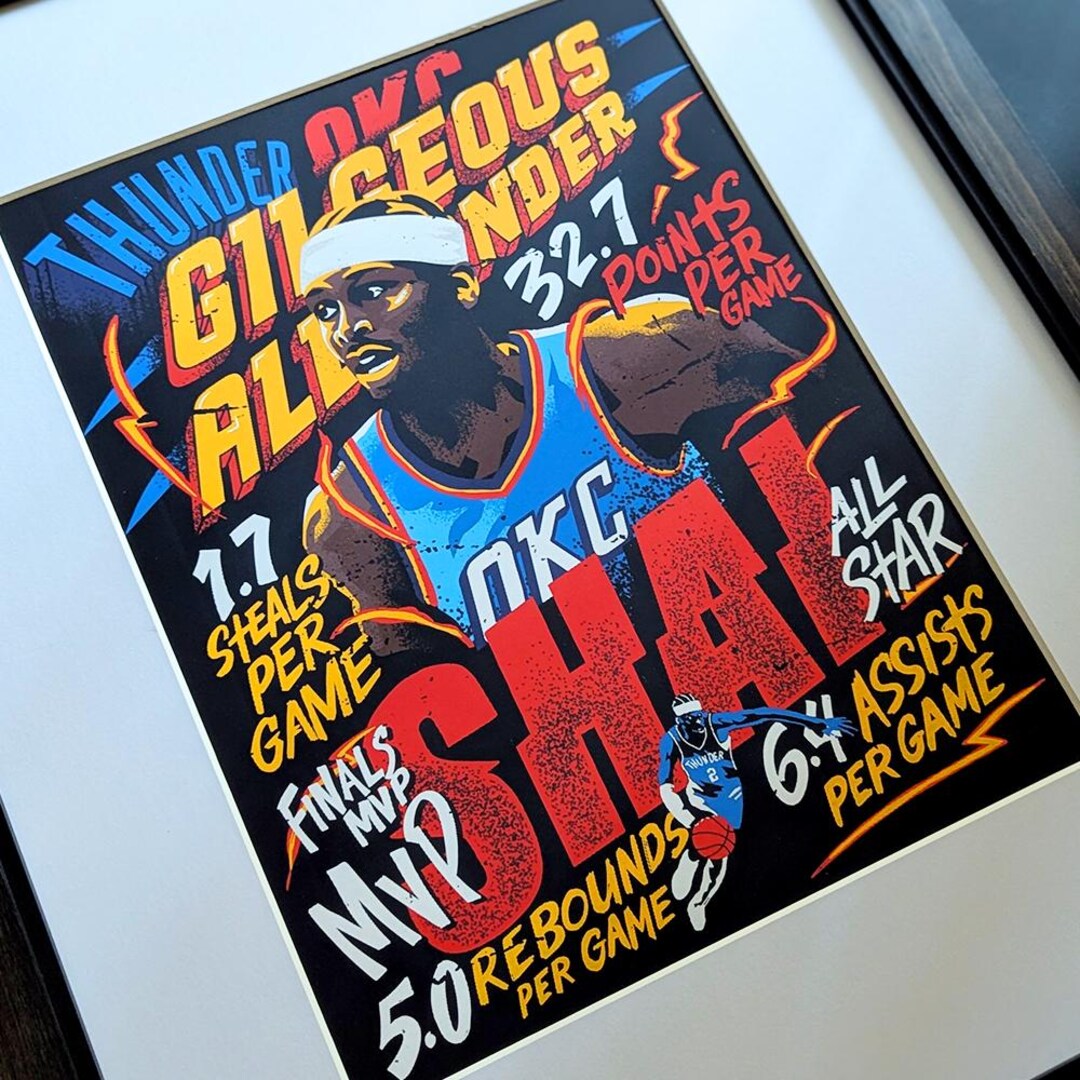 Shai Gilgeous-alexander Collage Poster | Thunder Art, Oklahoma City ...