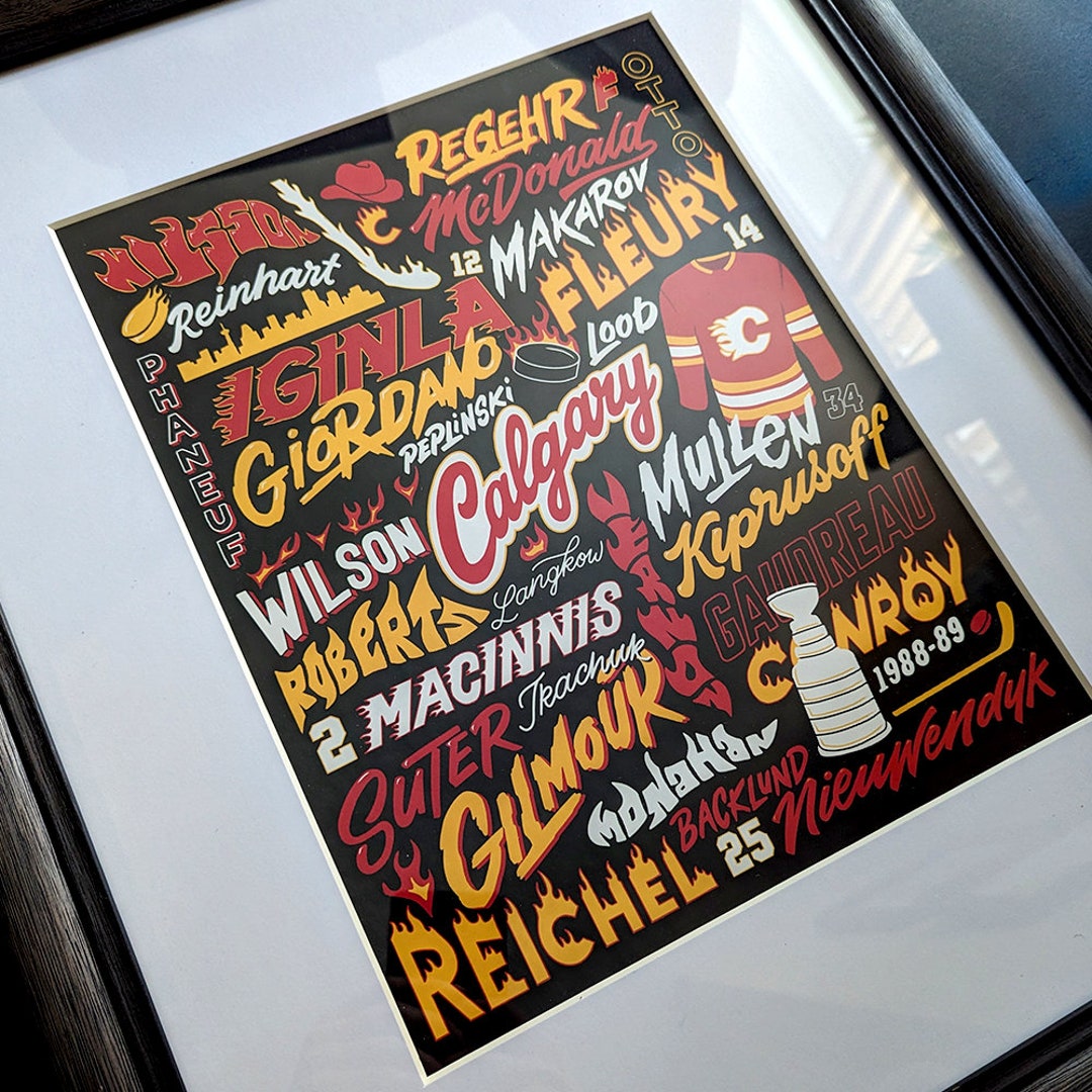 Calgary Flames Legends Past & Present Poster Calgary Flames Art ...