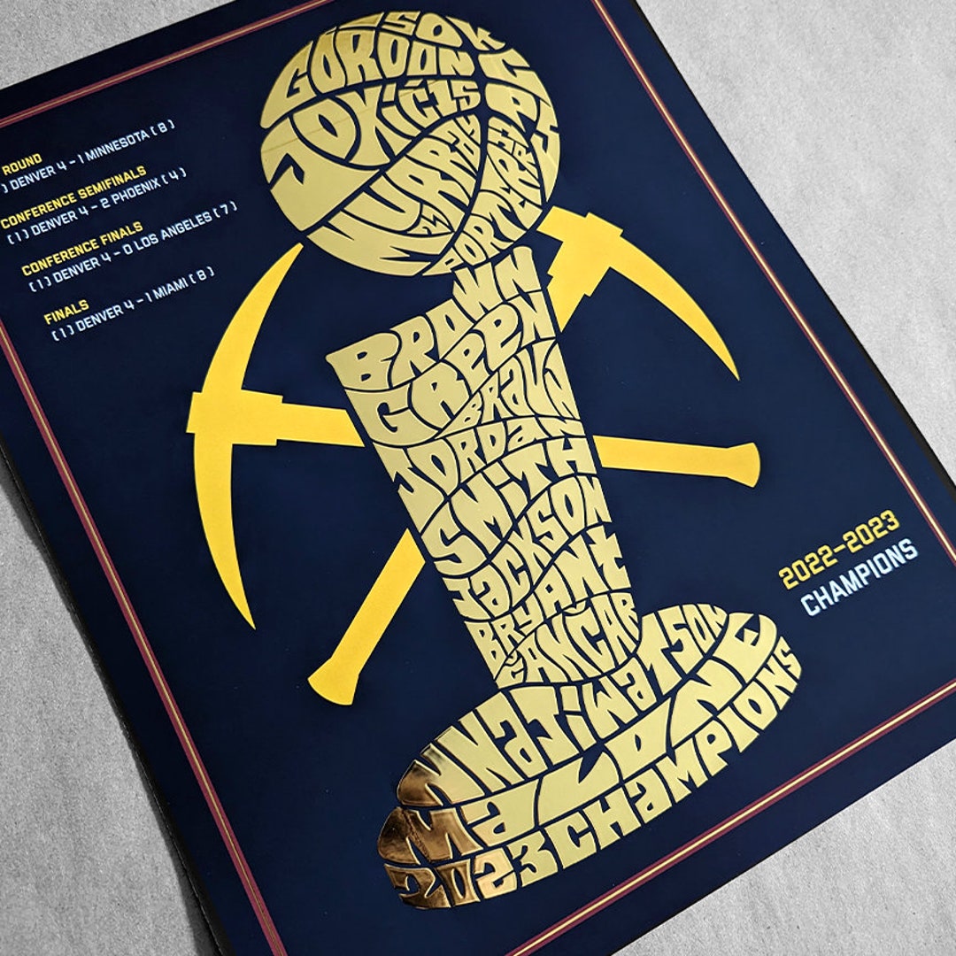Denver Nuggets Championship Gold Foil Poster Nuggets Poster, Nuggets ...