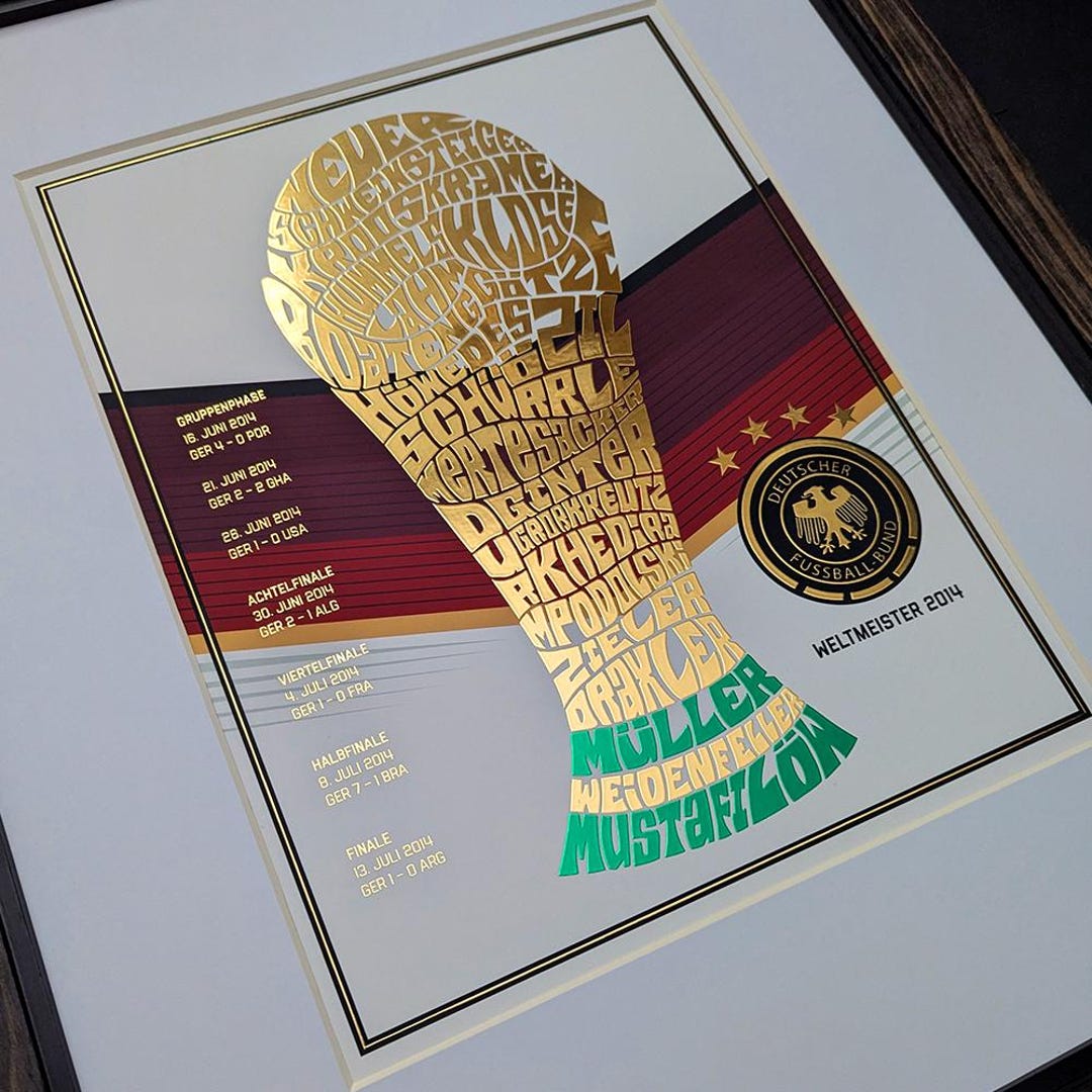 Germany World Cup Gold Foil Poster | Germany Poster, Germany Art ...