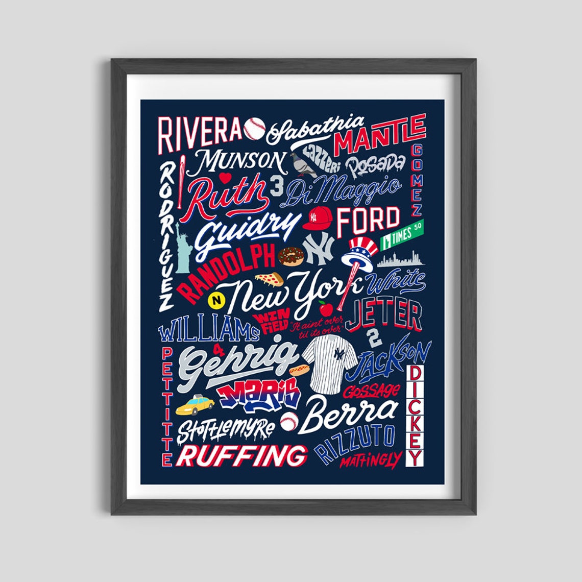 New York Yankees Legends Poster New York Yankees Art New - Etsy