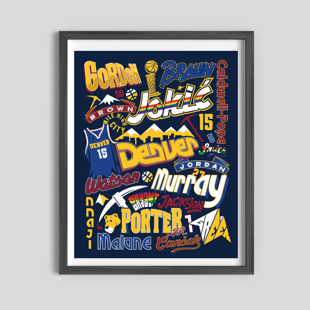 Denver Nuggets Lettering Collage Poster Nuggets Poster - Etsy