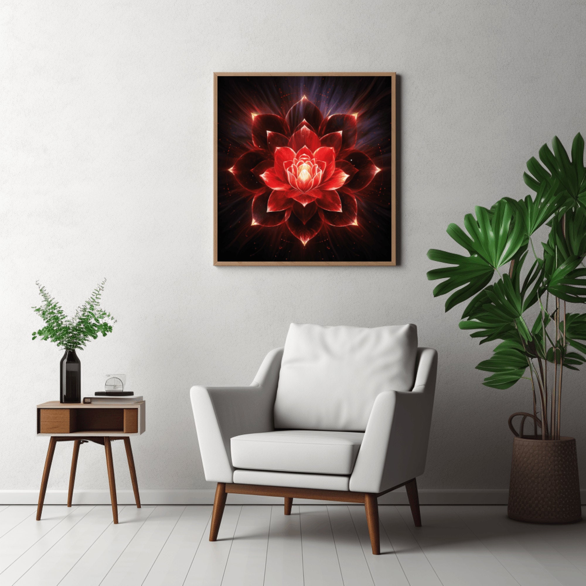 Root Chakra Art, Muladhara Chakra Art, Spiritual Art, Zen Home Decor, Meditation Art, Red ...