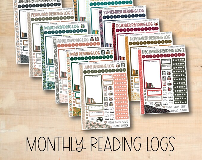 2024 Monthly Reading Logs - Etsy