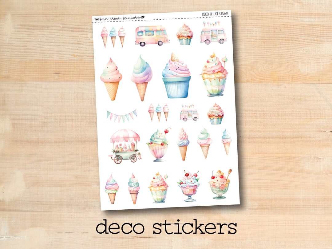 DECO-13 Ice Cream Deco Stickers - Etsy
