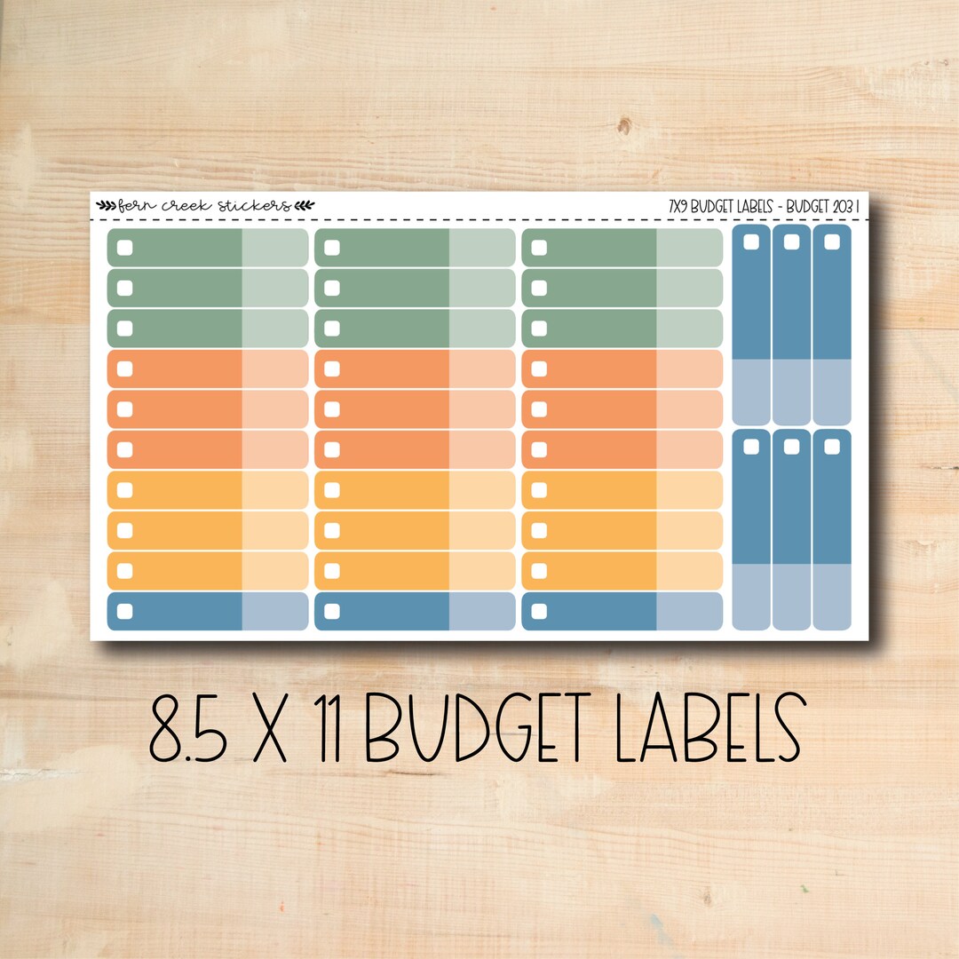 BUDGET-203 IN BLOOM 8.5x11 Budget Labels - Etsy