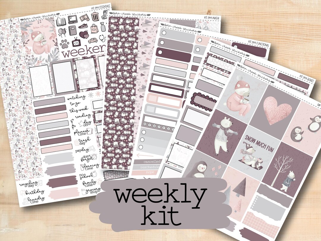 MK-244 POLAR PLUNGE Weekly Planner Kit for Erin Condren, Plum Paper ...