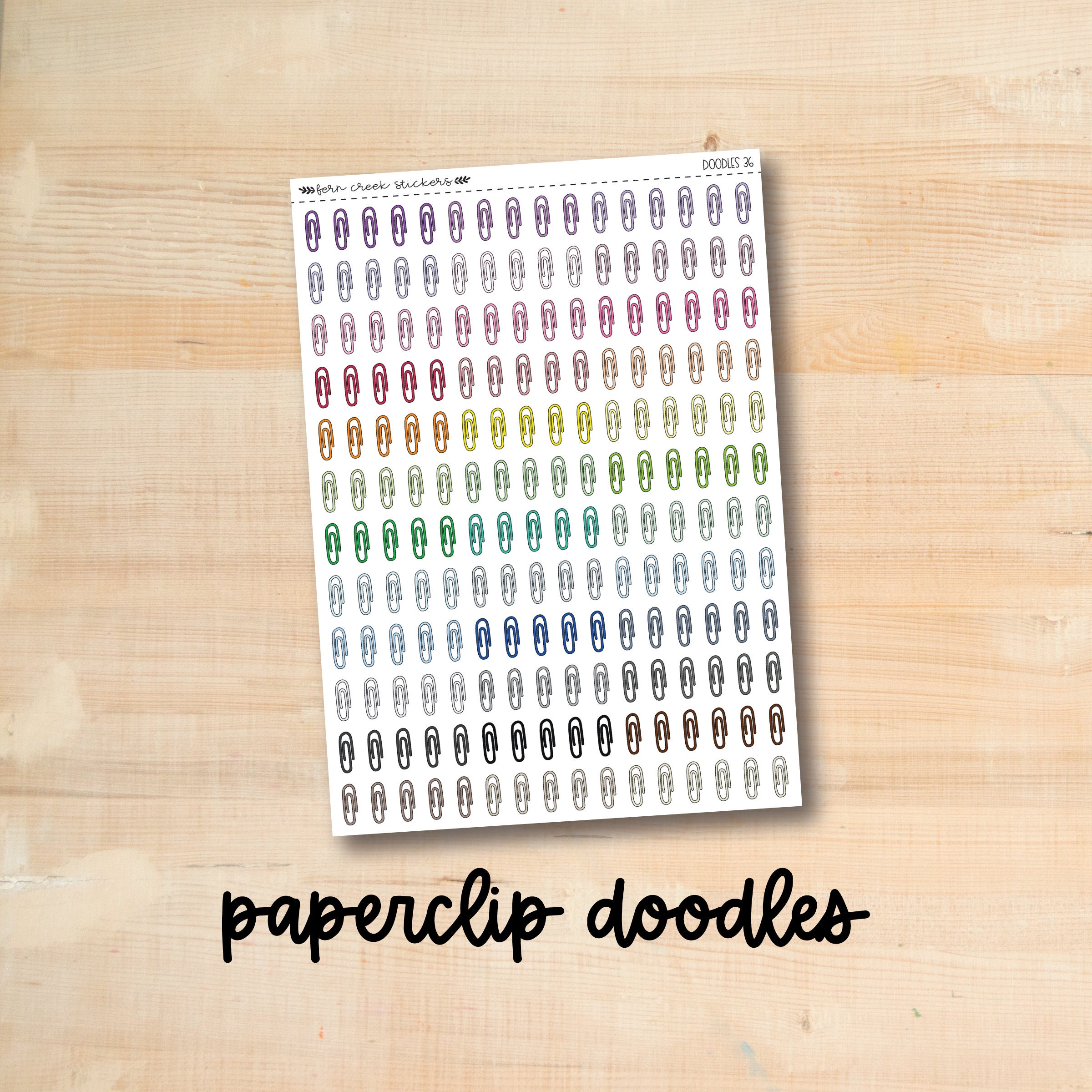 DOODLES-36 PAPERCLIP Doodle Planner Stickers - Etsy