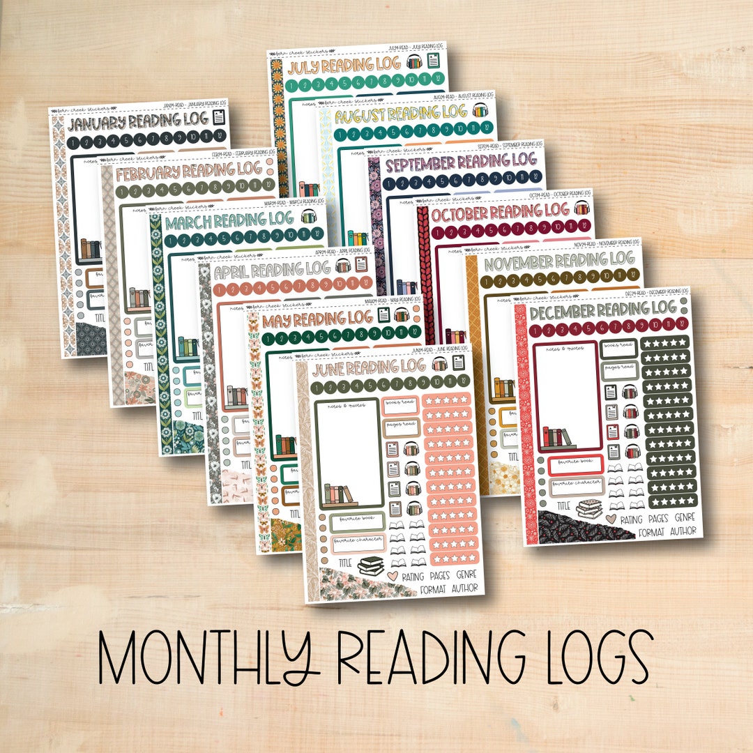 2024 Monthly Reading Logs - Etsy