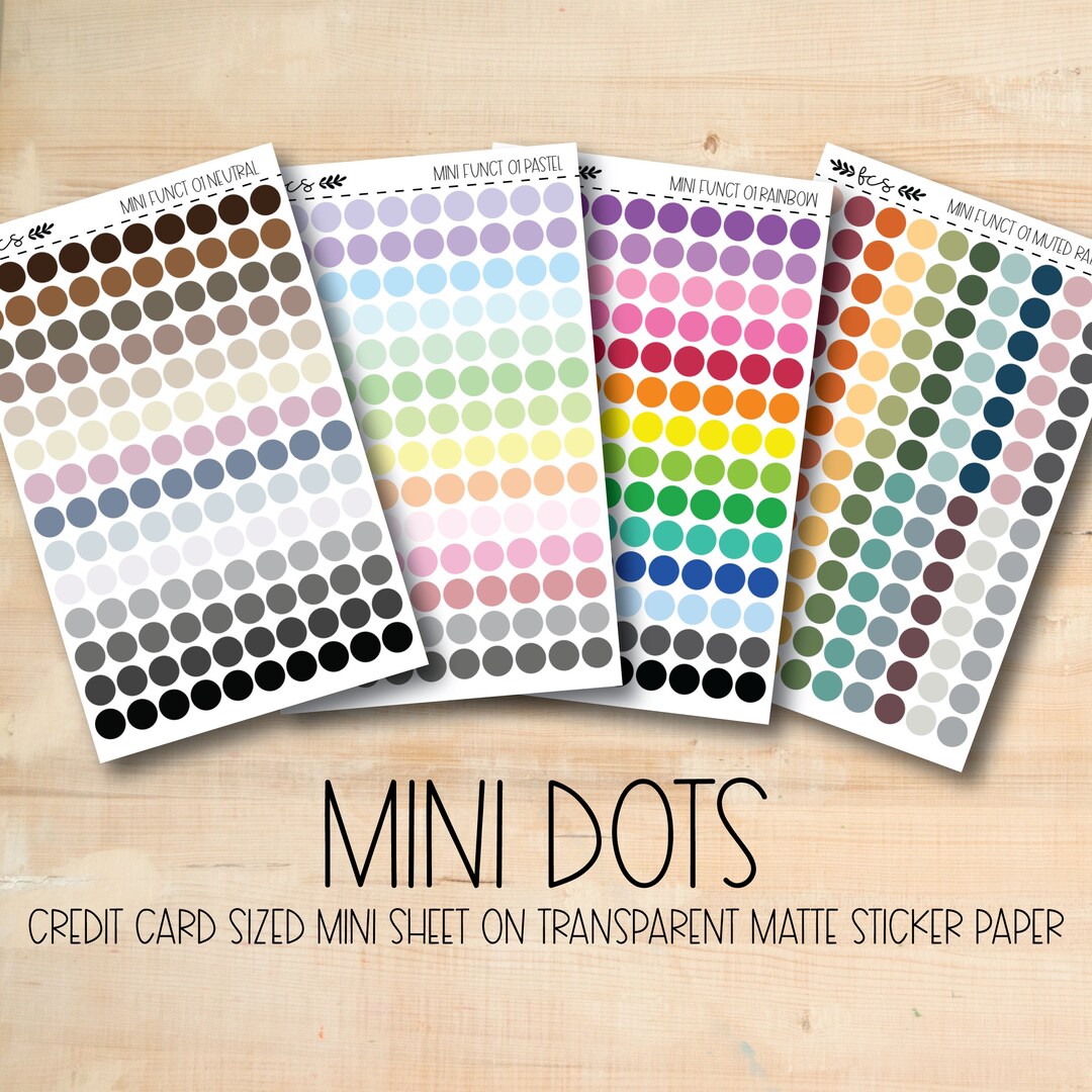 MF-01 MINI DOTS Mini Functional Stickers on Transparent Matte Paper - Etsy