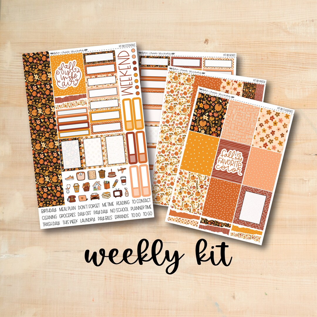 KIT-182 HELLO PUMPKIN Weekly Planner Kit for Erin Condren, Plum Paper ...