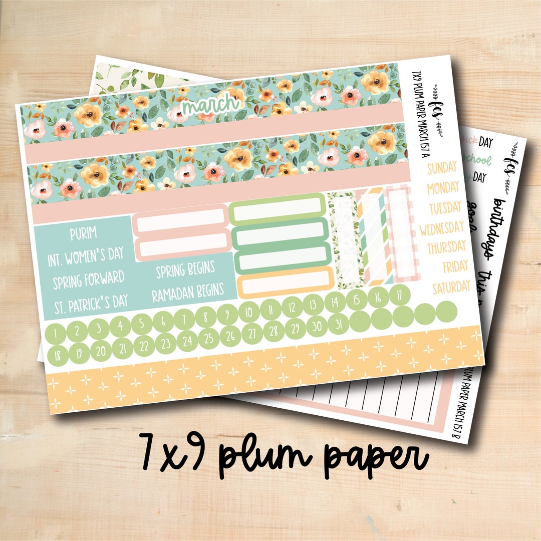 7x9 PLUM-MAR157 SPRING FLOWERS 7x9 Plum Paper March Monthly Kit - Etsy