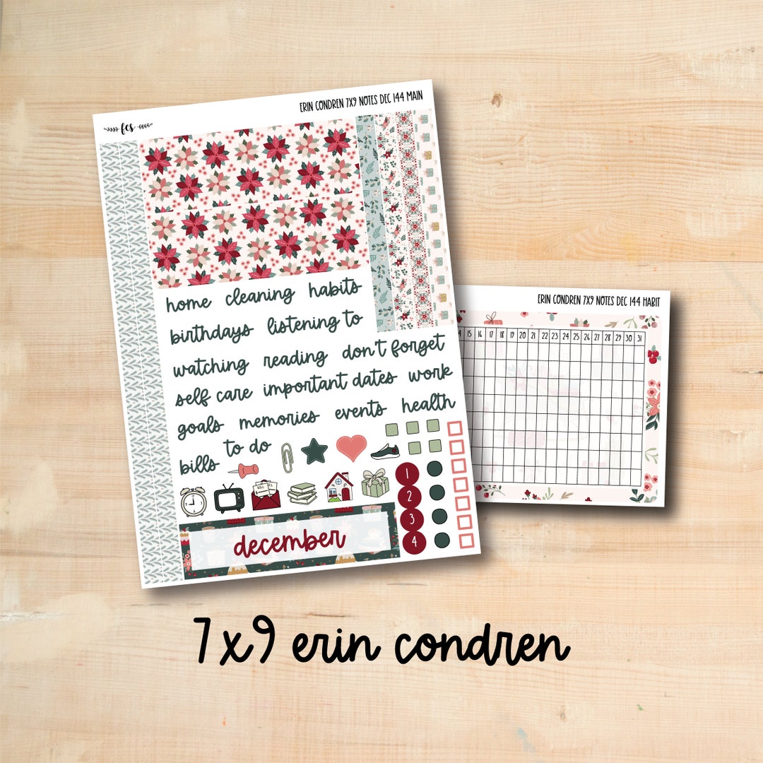 7x9 NOTES-DEC144 COZY CHRISTMAS 7x9 Erin Condren December Notes Page - Etsy