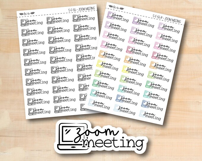S-F-55 || ZOOM MEETING Doodle Script Stickers - Etsy