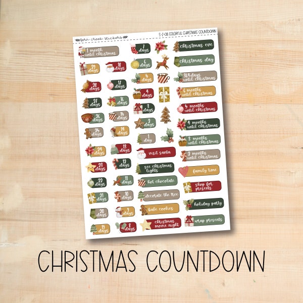 Christmas Countdown Stickers - Etsy