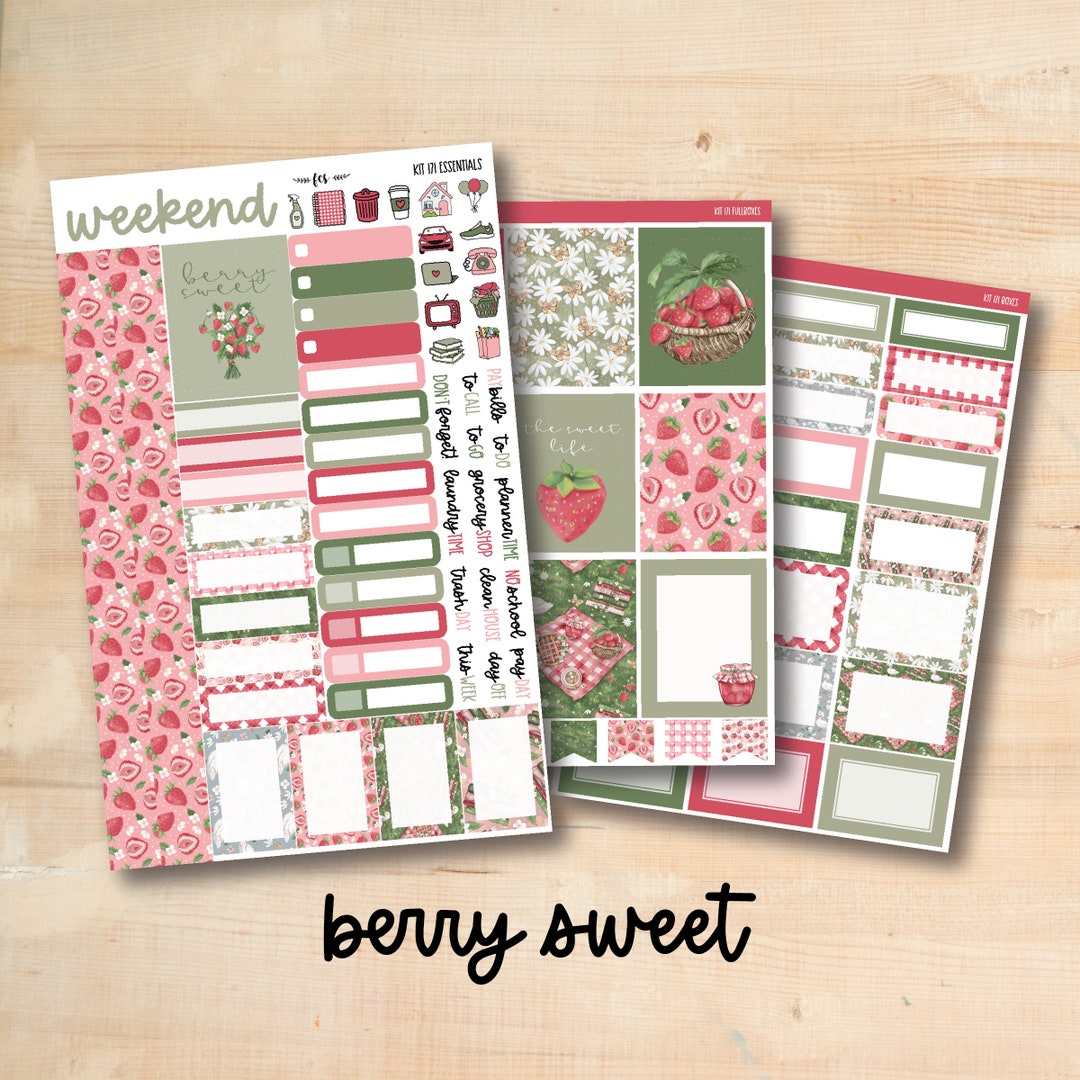 KIT-171 BERRY SWEET Weekly Planner Kit for Erin Condren, Plum Paper ...