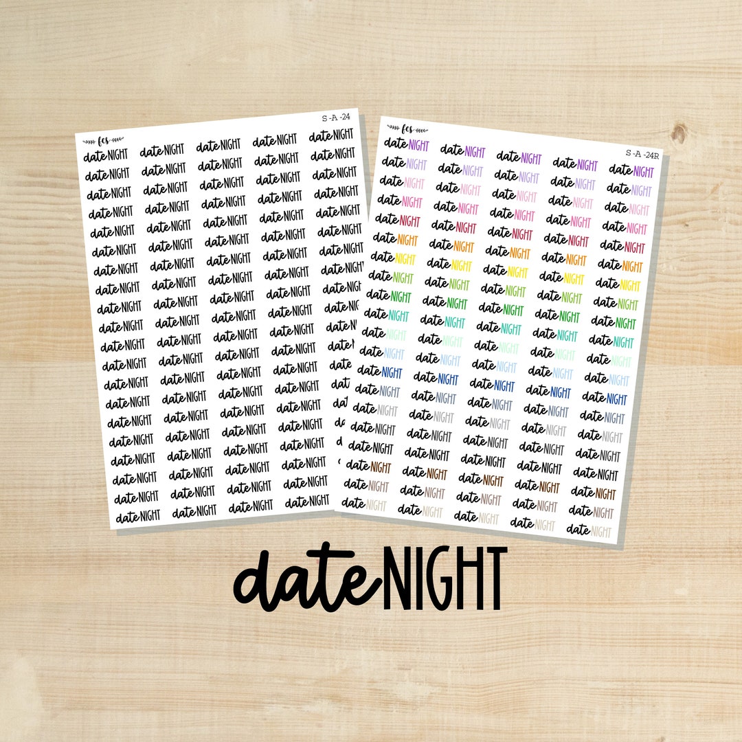 S-A-24 DATE NIGHT Script Stickers - Etsy
