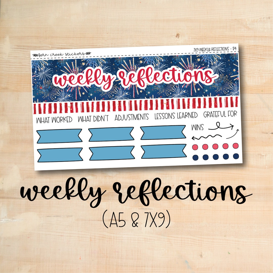 WR-174 FIREWORKS 7x9 and A5 Makselife Weekly Reflections - Etsy