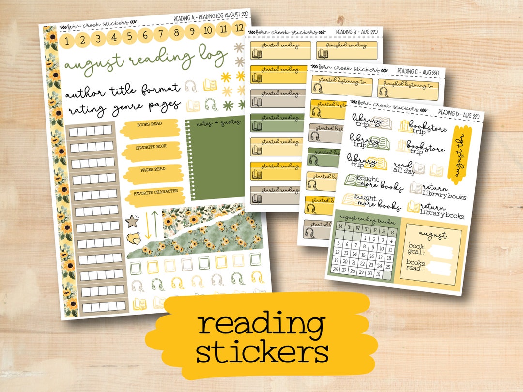 READING-220 SUNFLOWERS August Reading Log and Monthly Reading Tracker ...