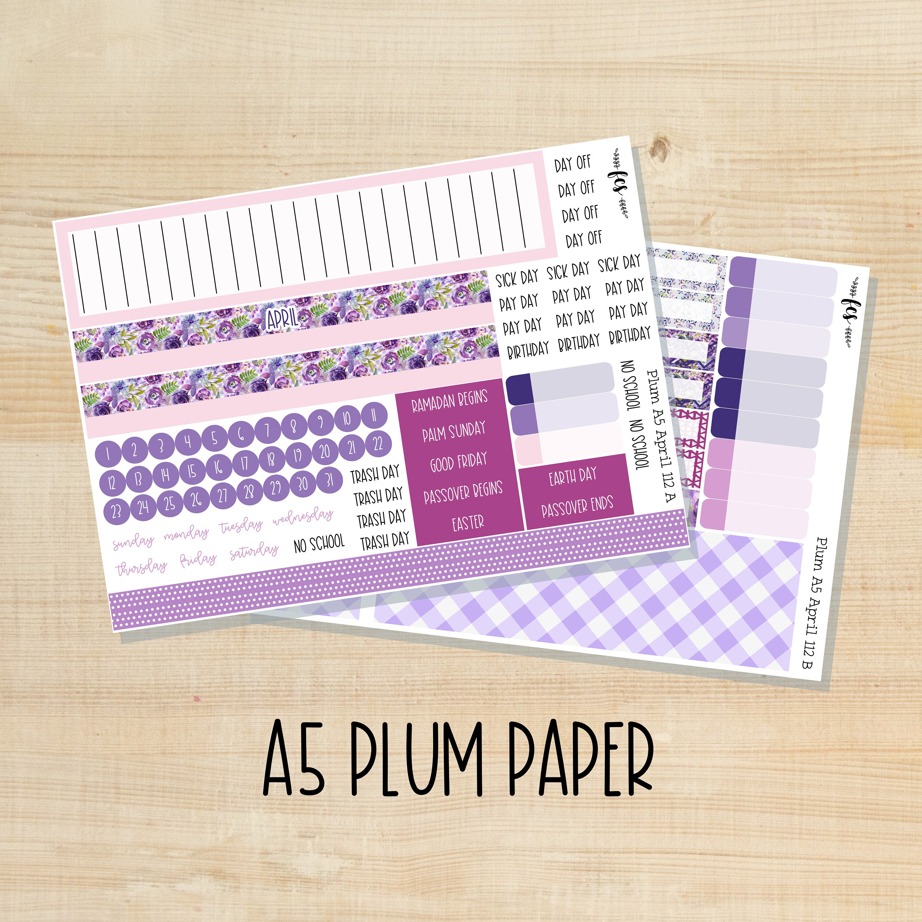 April A5 Planner Stickers Printable - Etsy
