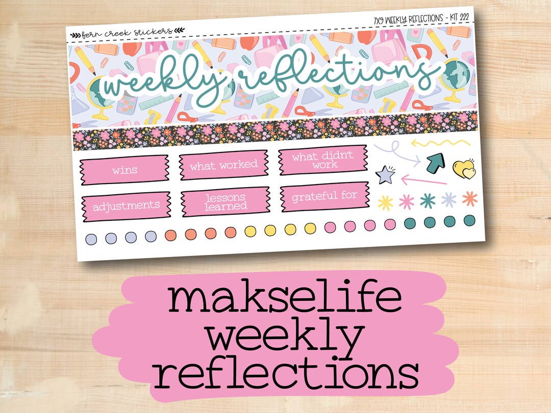 WR-222 SCHOOL'S COOL 7x9 and A5 Makselife Weekly Reflections - Etsy
