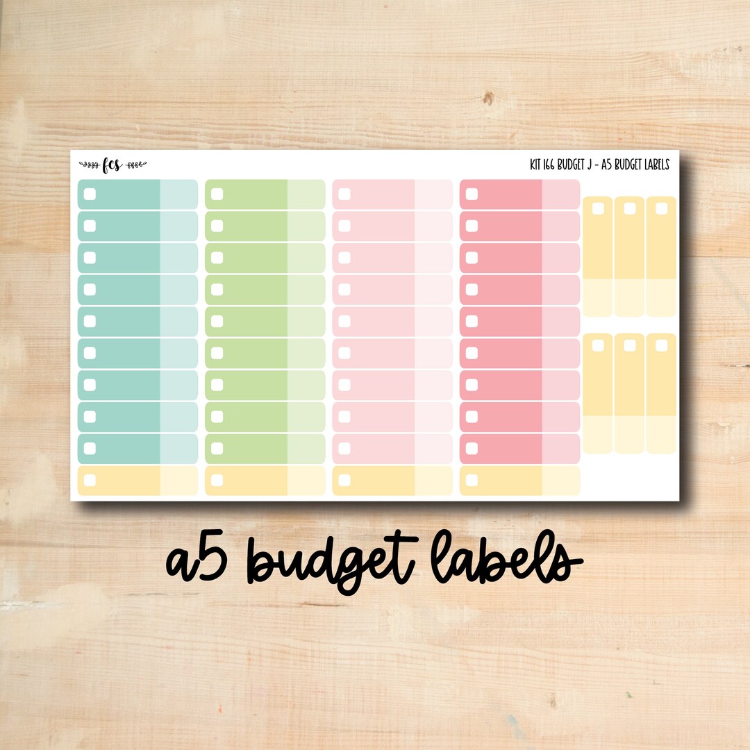 BUDGET-166 SUNNY SKIES A5 Budget Labels - Etsy