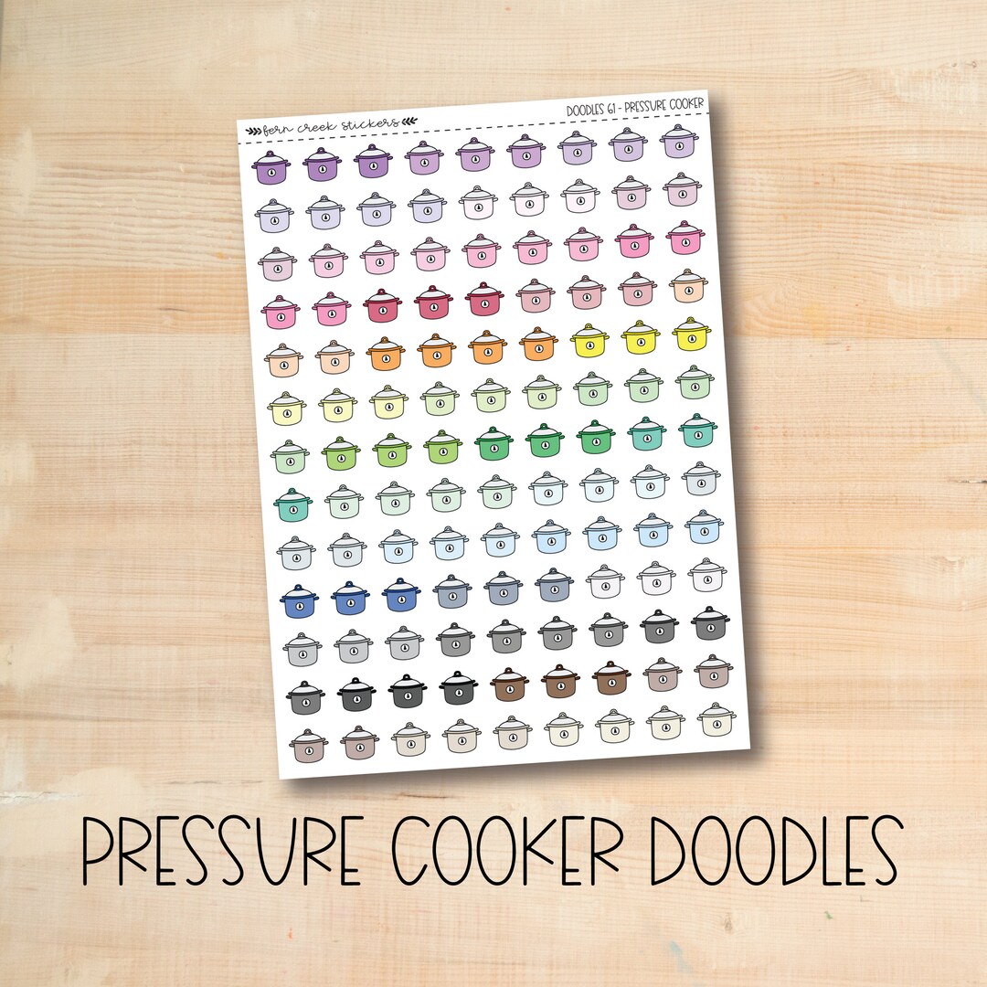 DOODLES-61 PRESSURE COOKER Doodle Planner Stickers - Etsy