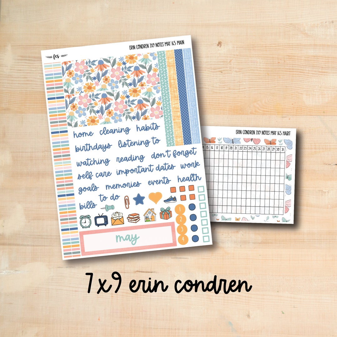 7x9 NOTES-MAY165 BEAUTIFUL DAY 7x9 Erin Condren May Notes Page - Etsy