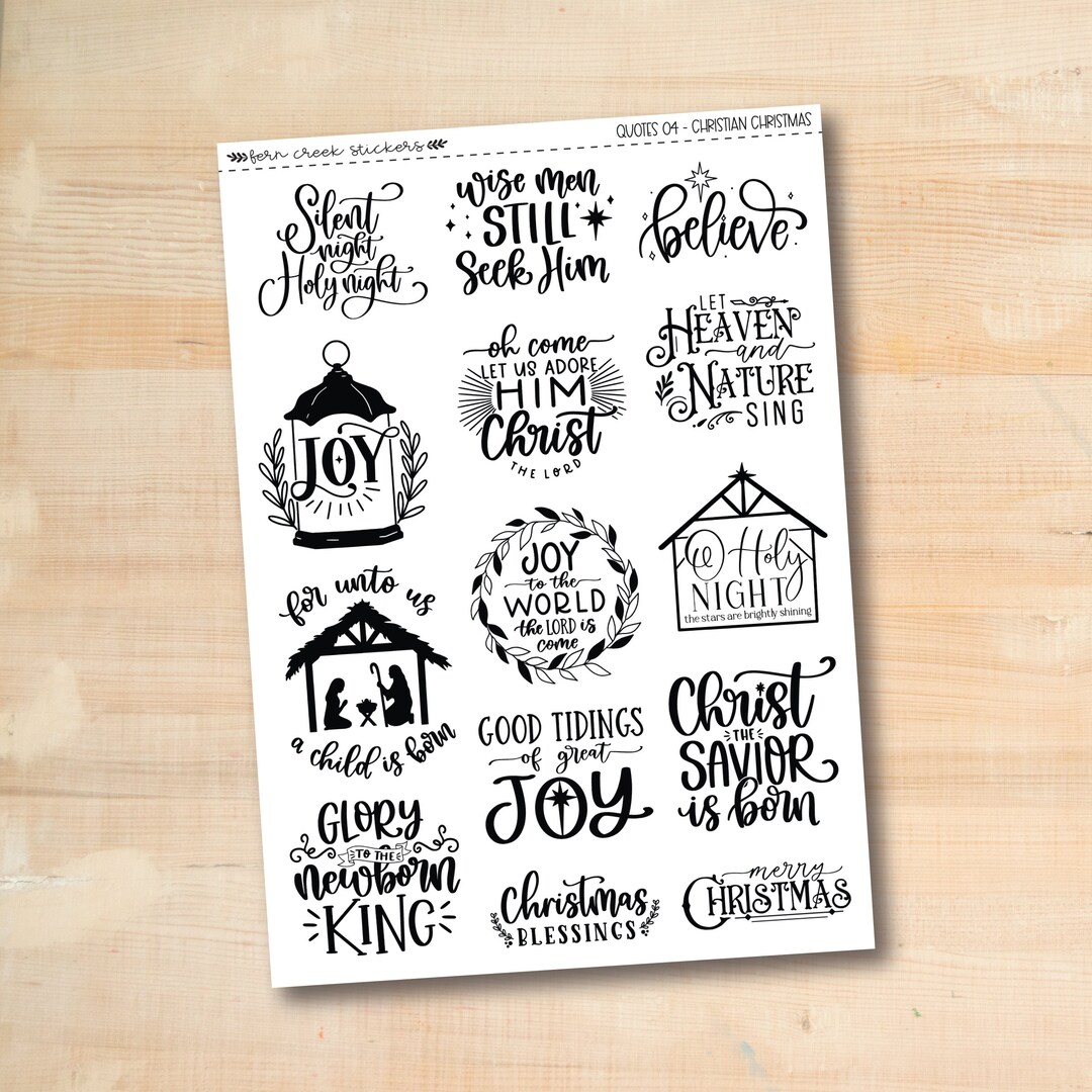 QUOTES-04 Christian Christmas Phrases Quote Stickers - Etsy