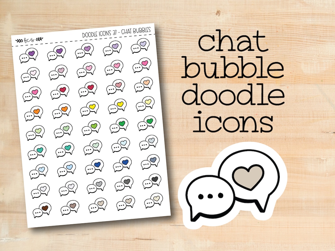 DOODLEICONS-37 CHAT BUBBLE Doodle Icon Planner Stickers - Etsy