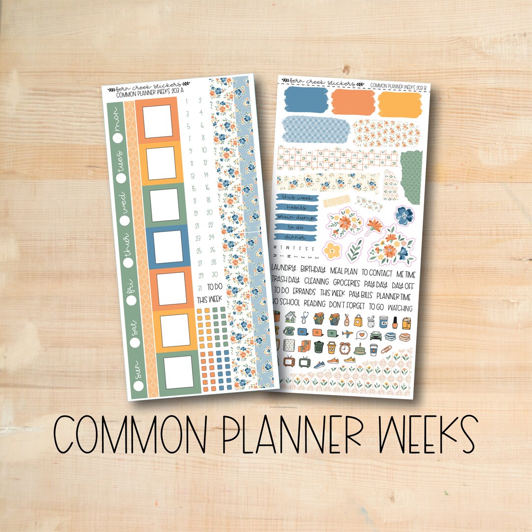 CPW 203 IN BLOOM Common Planner Horizontal Weeks N2 Kit - Etsy
