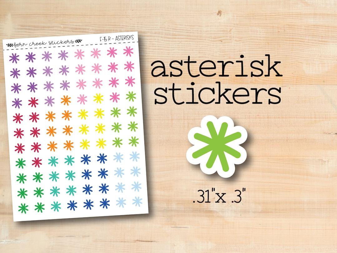 FUNC-15 || Small Asterisk Stickers - Etsy