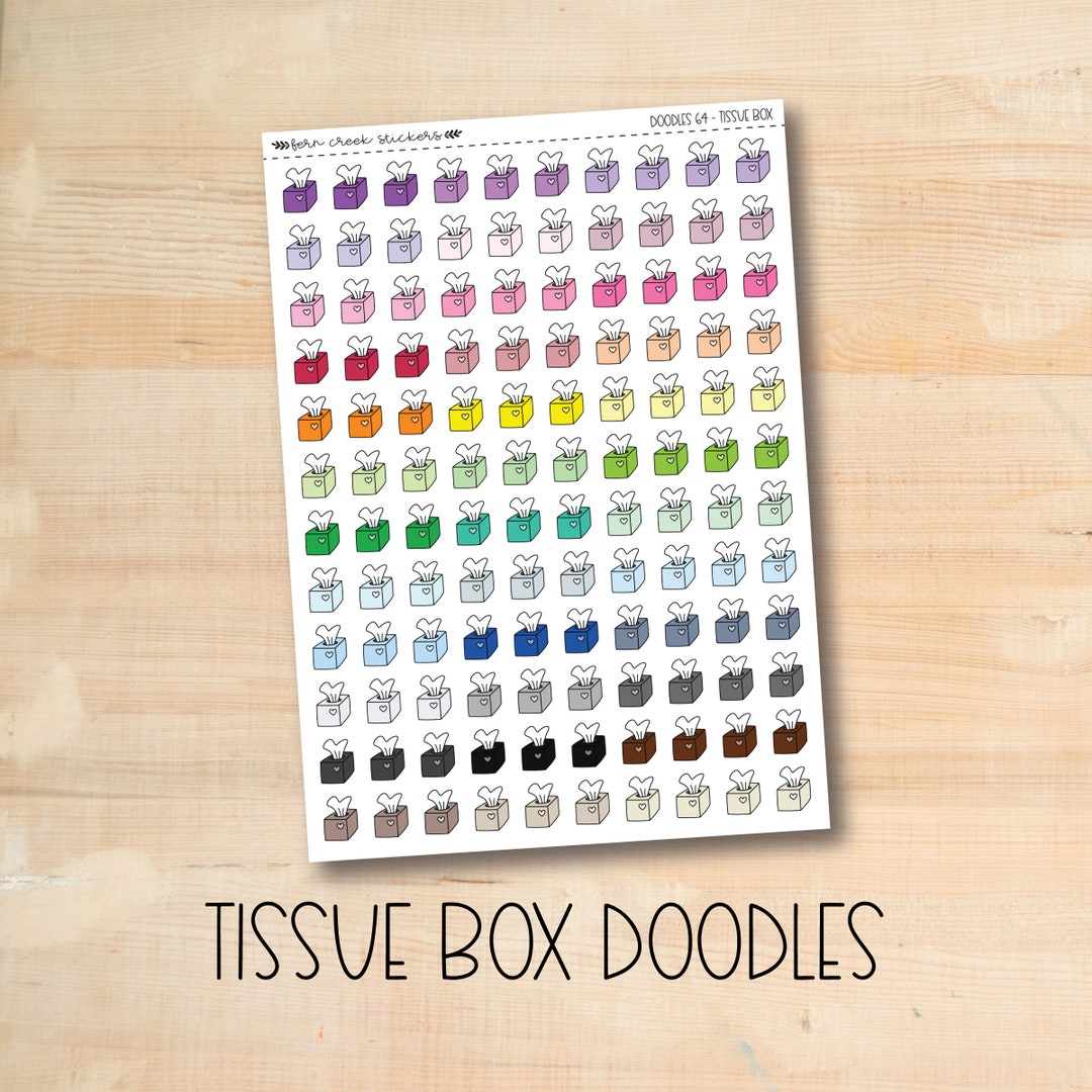 DOODLES-64 TISSUE BOX Doodles - Etsy