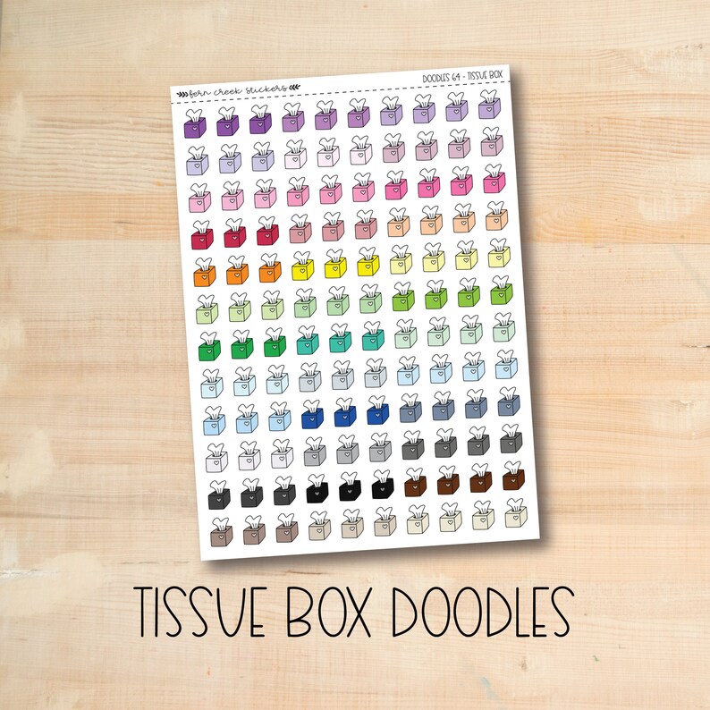 DOODLES-64 TISSUE BOX Doodles - Etsy