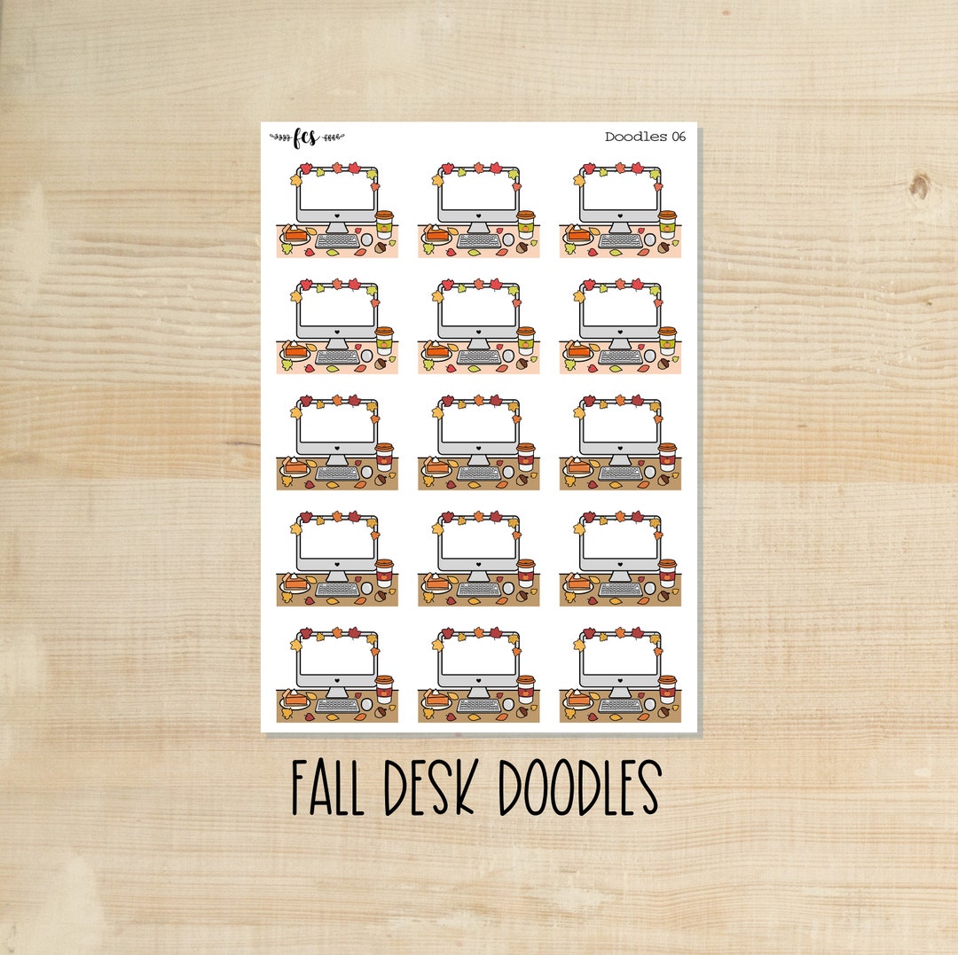 DOODLES-06 FALL DESK Doodles - Etsy