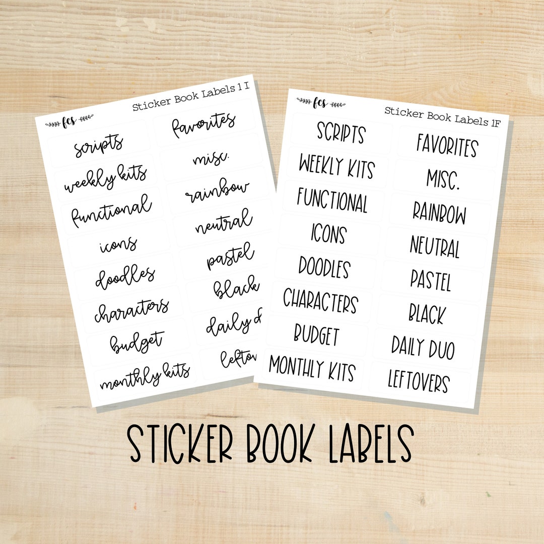 SB-LABELS-1 Sticker Book Spine Labels - Etsy