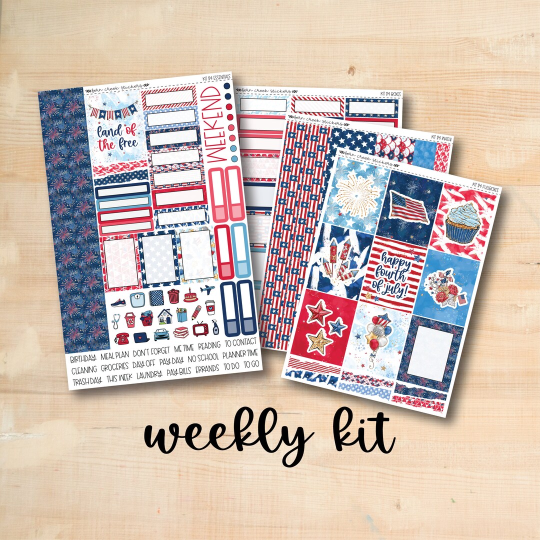 KIT-174 FIREWORKS Weekly Planner Kit for Erin Condren, Plum Paper ...