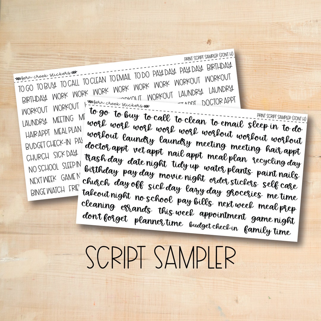S-C-00 Script Sampler - Etsy
