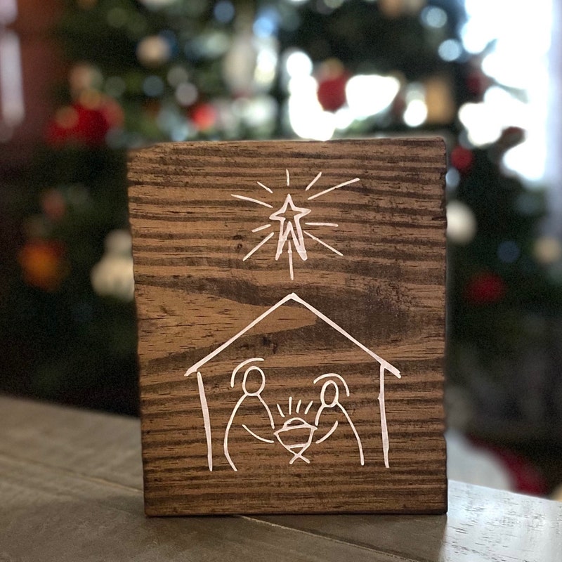 Nativity Wood Blocks - Etsy