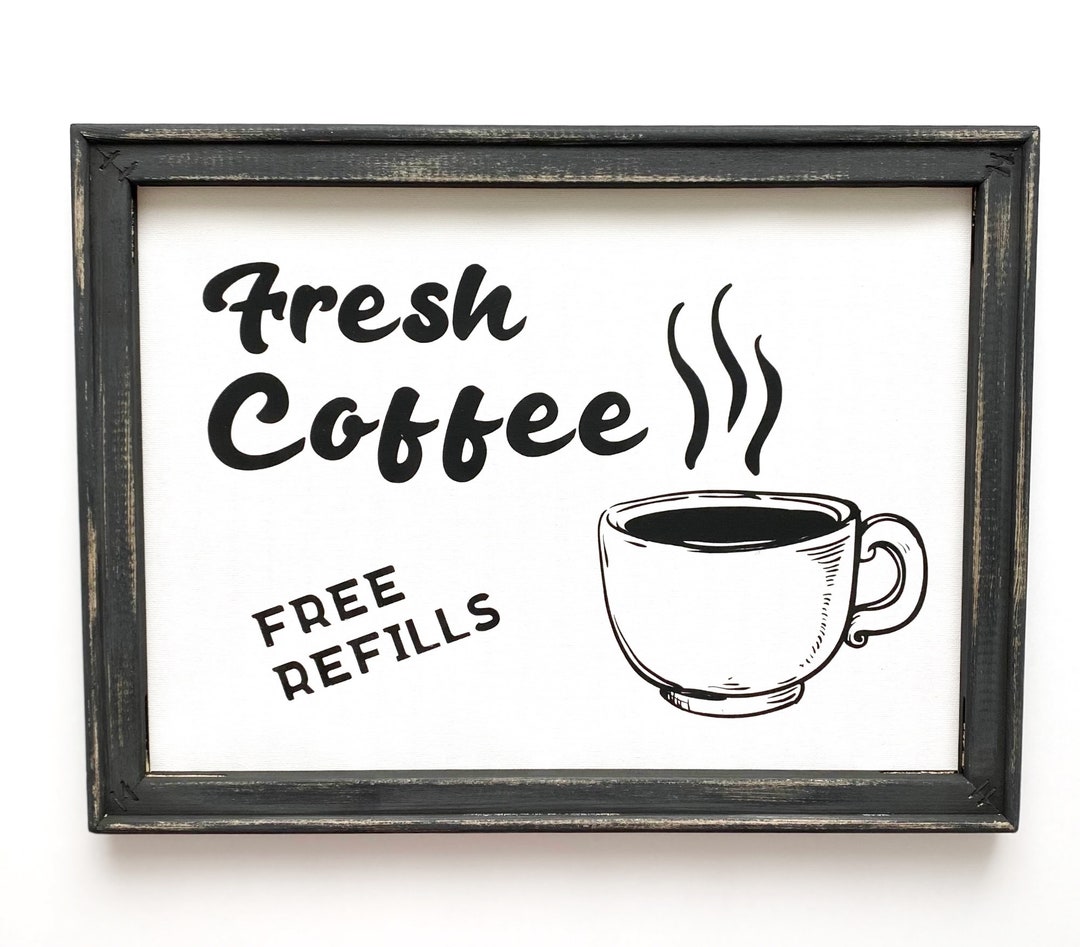 Fresh Coffee Sign, Coffee Bar Sign, Kitchen Decor, Restaurant Sign ...