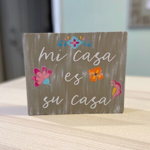 Mi Casa Es Su Casa Spanish Sign Guest Room Welcome Sign Home Decor ...
