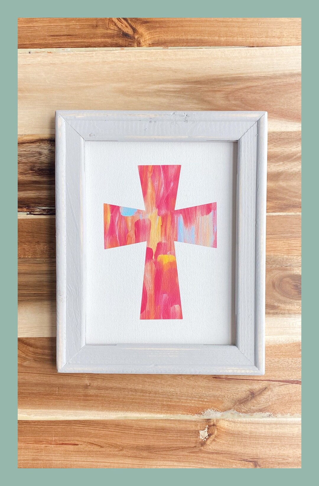 Watercolor Cross Wall Art, Christian Gift, Colorful Wall Art, Easter ...