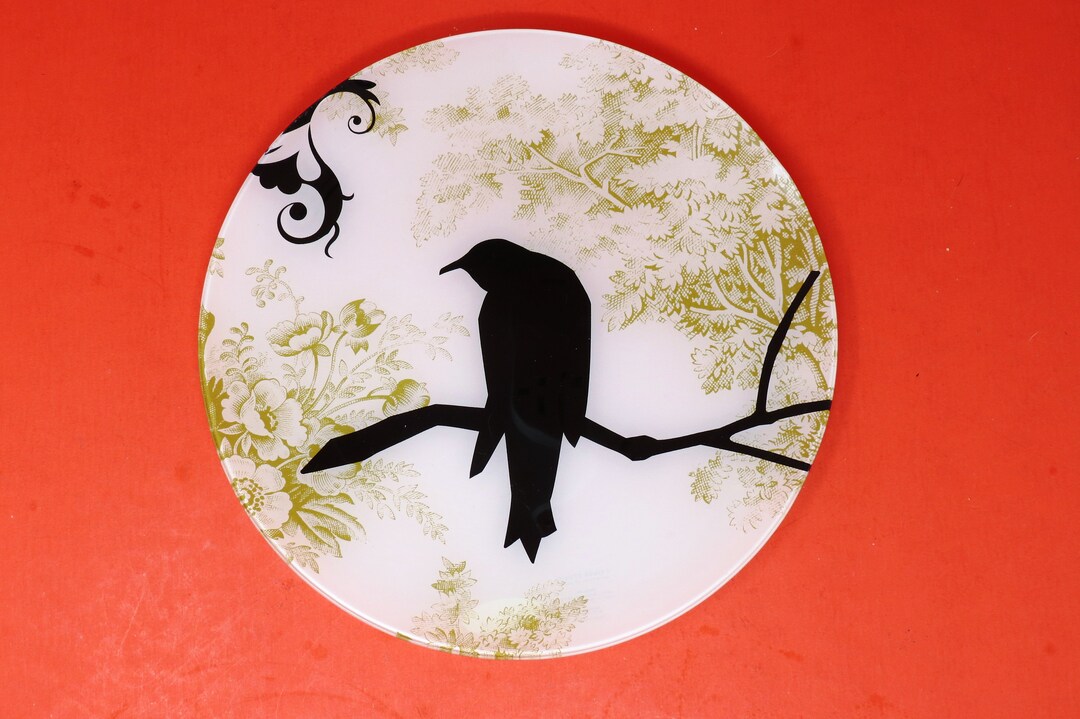 10 Decorative Raven Glass Plate Halloween Poe VGUC - Etsy