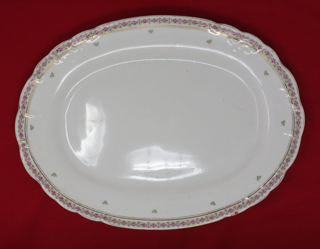 Antique Mercer Pottery Co Semi Vitreous 15 Inch Oval China Platter ...