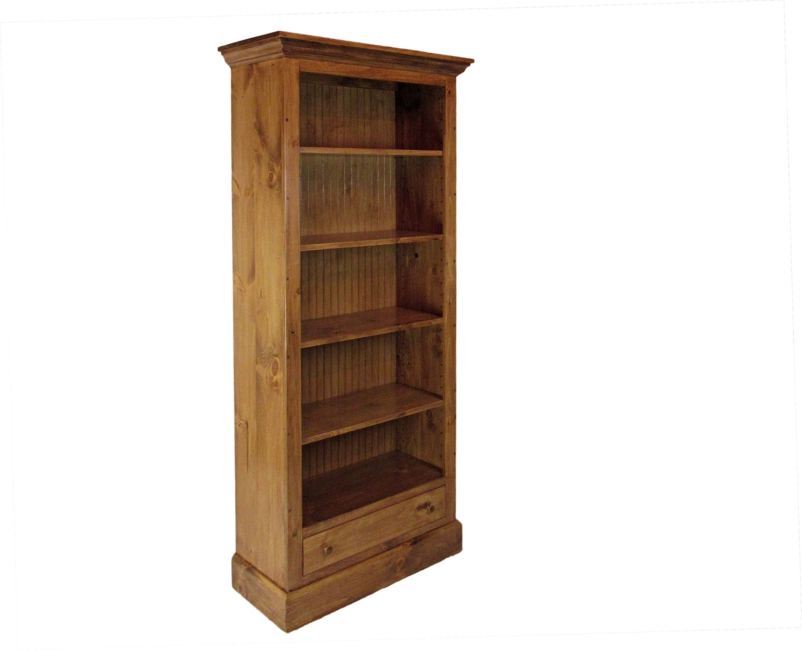 Rustic Pine Bookcase Tall Bookshelf William Bookcase With Drawer ...
