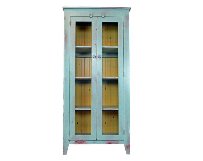 Vintage Farmhouse Cabinet With Flower Prints, French Country Decor ...