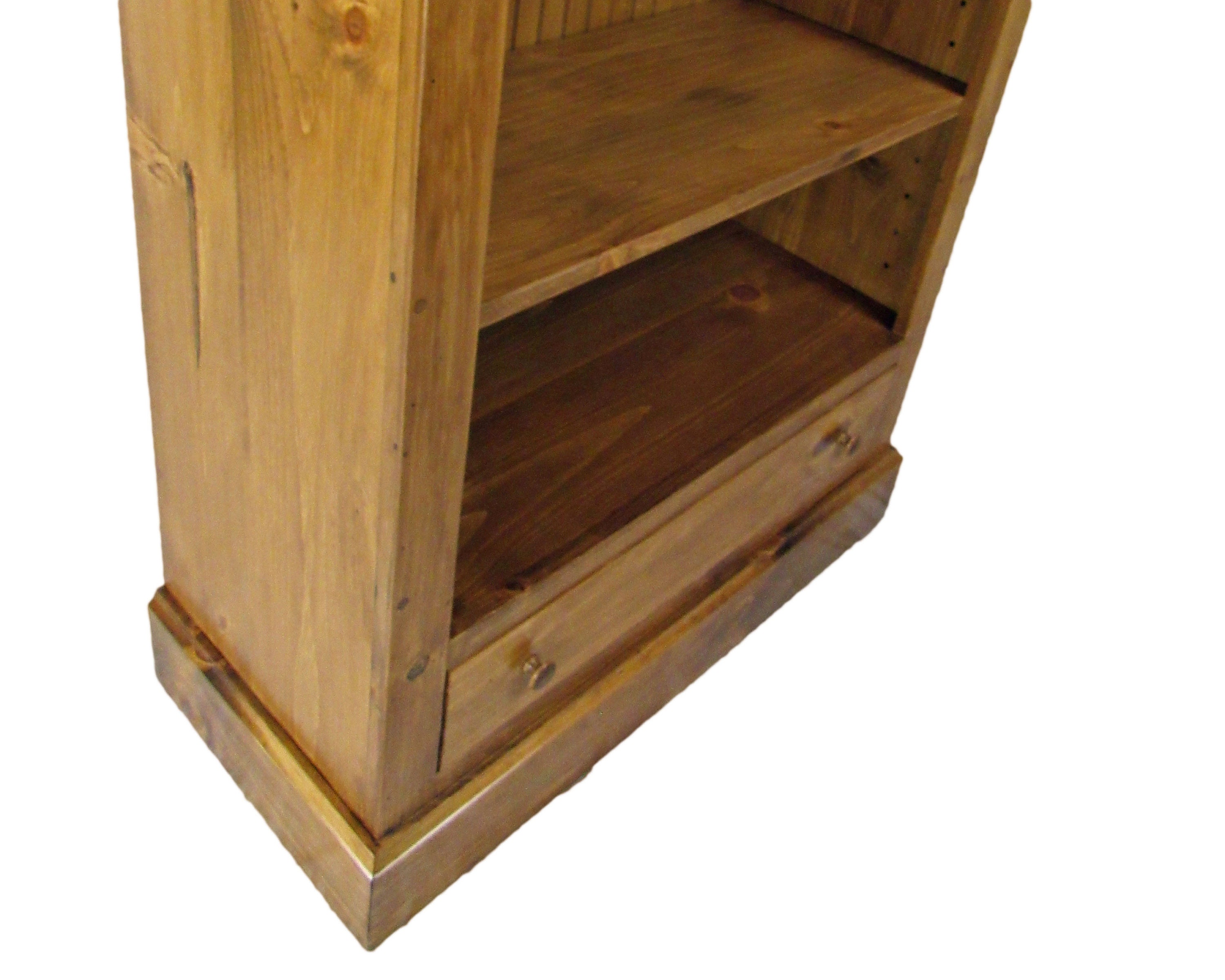 Rustic Pine Bookcase Tall Bookshelf William Bookcase With Drawer ...